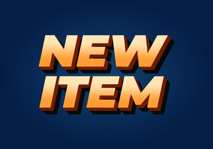 New item text effect in 3d style for print ad Vector Image