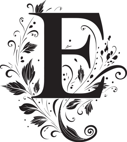 Elegant evolution polished letter e font Vector Image