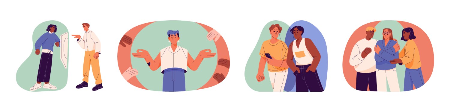 Boundary respecting personal boundaries promotes Vector Image