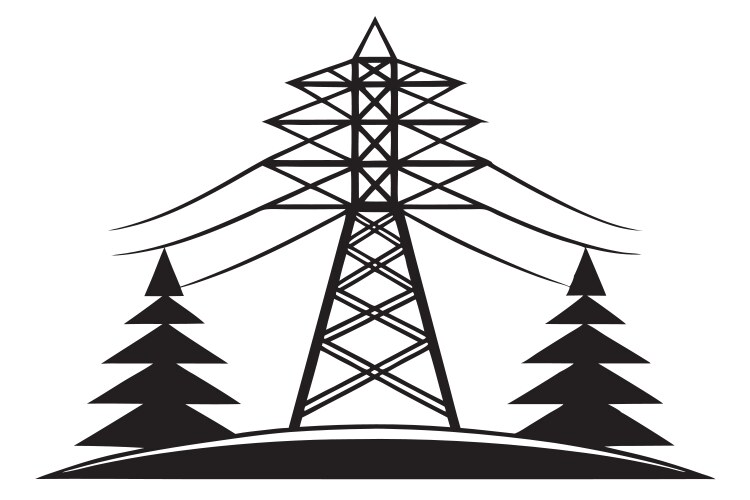 Power tower silhouette Royalty Free Vector Image
