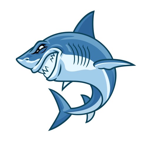 Angry shark cartoon Royalty Free Vector Image - VectorStock