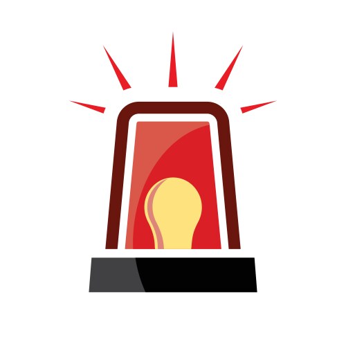 Siren red flashing emergency light icon Royalty Free Vector