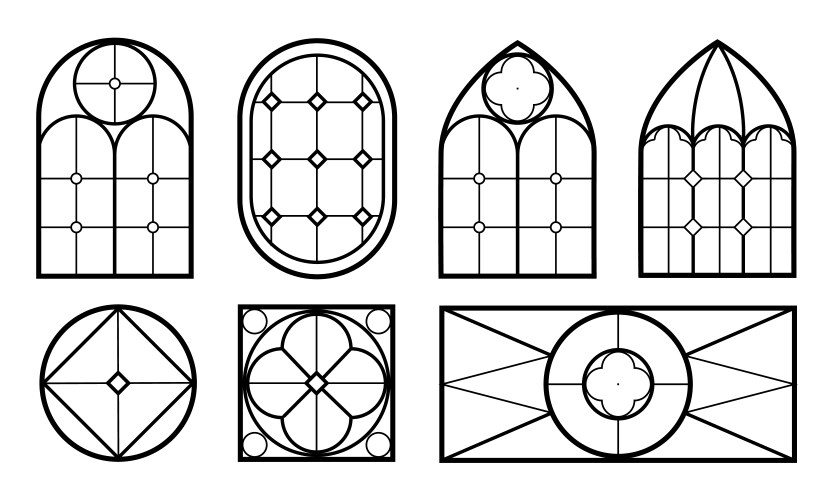 Gothic Stained Glass Patterns Vector Images (over 2,200)