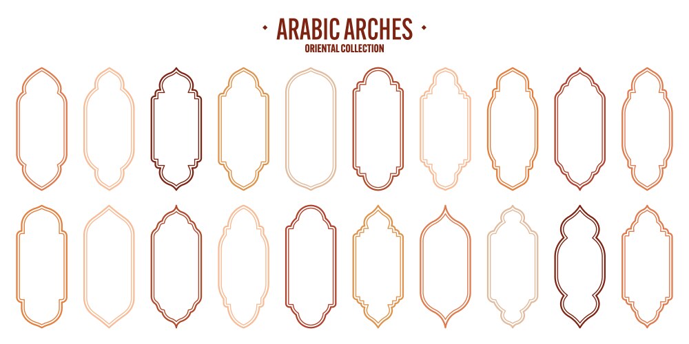 Islamic frames oriental style objects arabic Vector Image