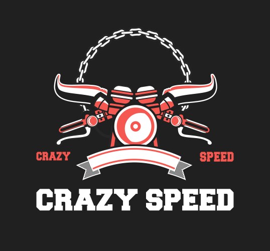 Custom motorcycle colorful label Royalty Free Vector Image