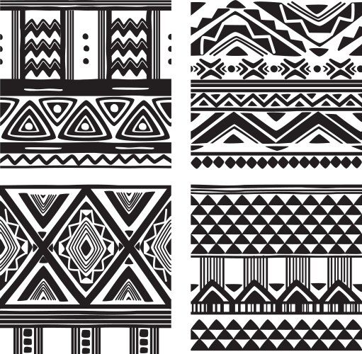 Aztec seamless pattern tribal black and white Vector Image