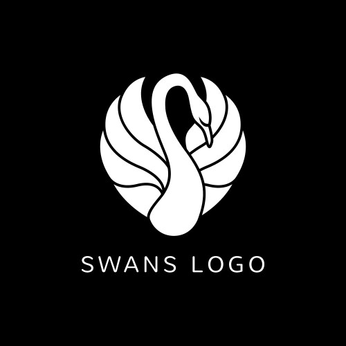 Swan logo sign emblem-13 Royalty Free Vector Image
