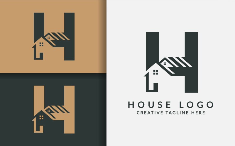 Double h letters in block Royalty Free Vector Image