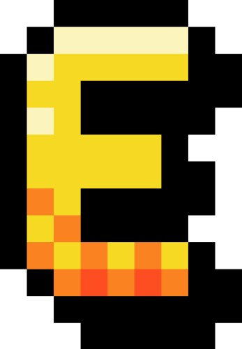 Pixel 8 bit uppercase letter r as font Royalty Free Vector