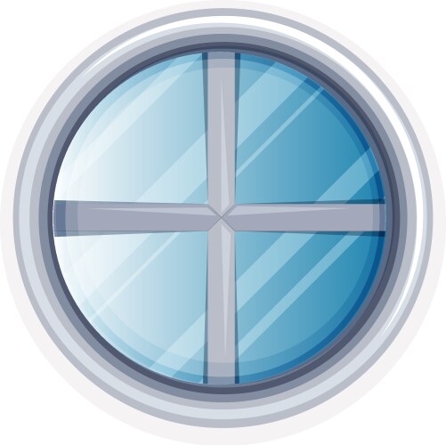 Round window with wooden frame Royalty Free Vector Image