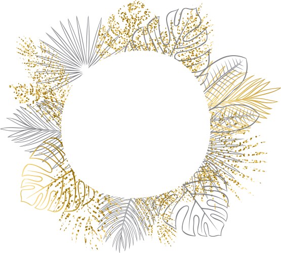 White label with tropic leaves Royalty Free Vector Image
