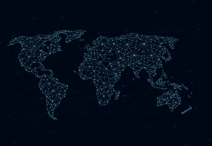 Global network connection world map point Vector Image
