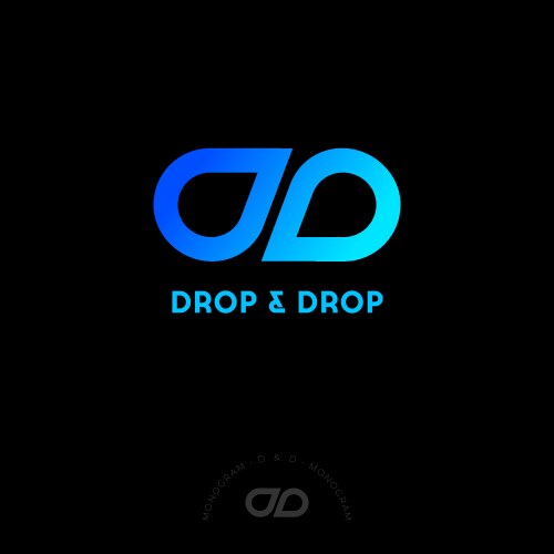 B and d letters big drop logo two drops like Vector Image