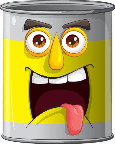 A cheerful animated can Royalty Free Vector Image