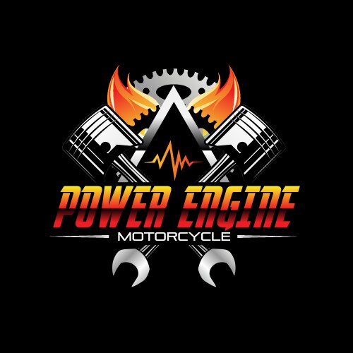 Fire power monster engine logo design symbol icon Vector Image