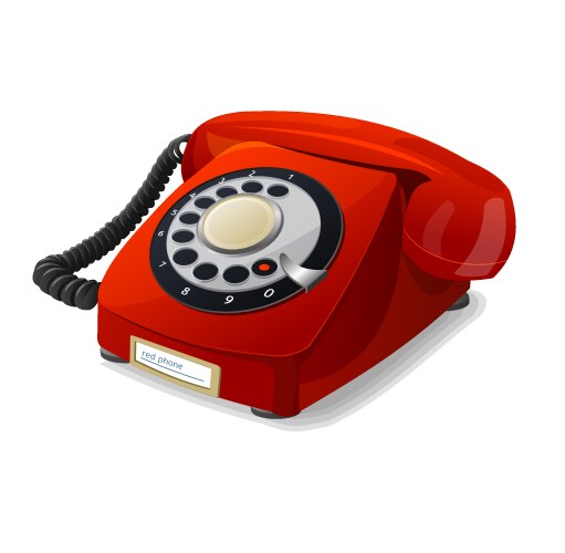 Old red phone Royalty Free Vector Image - VectorStock