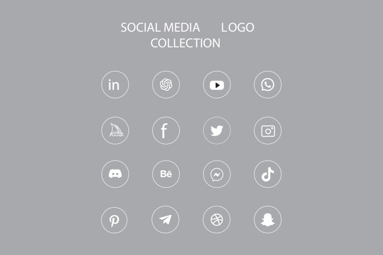 Popular social media icon collection Royalty Free Vector