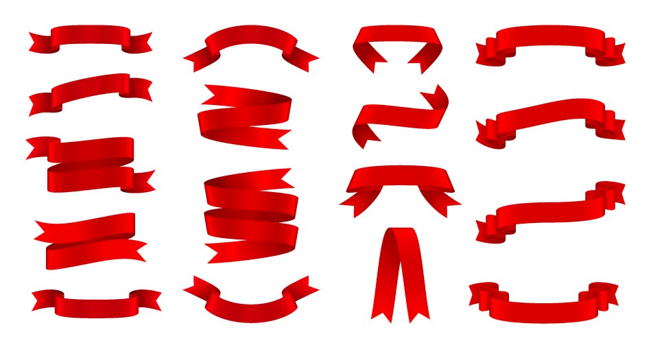 Red silk ribbons clipart Royalty Free Vector Image