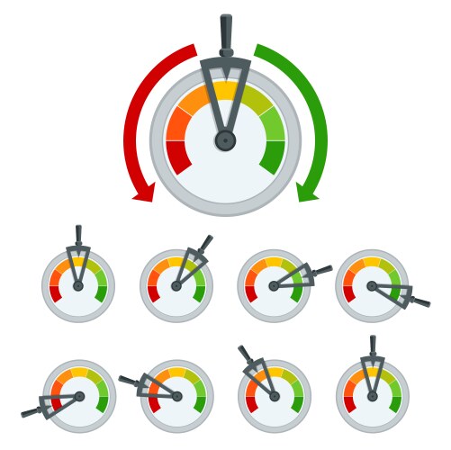Productivity meter withdifferent emotions Vector Image