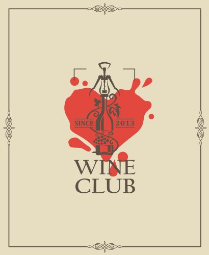 Wine club label Royalty Free Vector Image - VectorStock