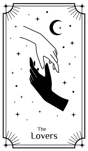 Silhouette of a girl tarot cards witch dancer Vector Image