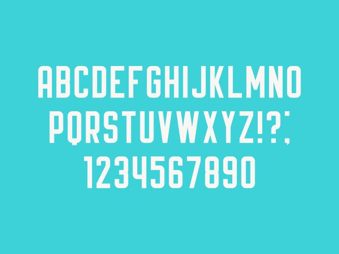 Latin uppercase alphabet letters and numbers Vector Image