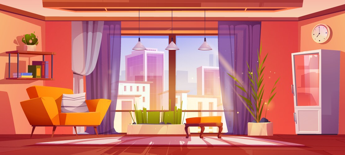 Parallax background with princess room interior Vector Image