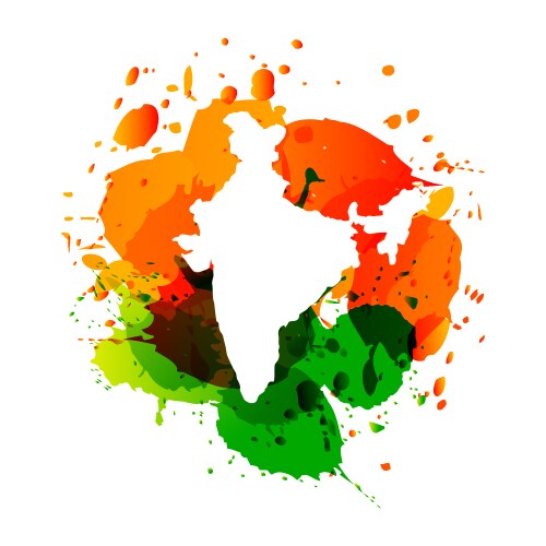 Colorful map of india Royalty Free Vector Image