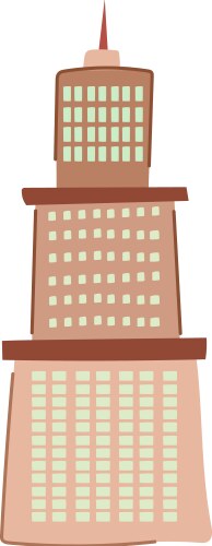 Glass skyscraper cartoon Royalty Free Vector Image