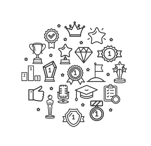 Research round outline Royalty Free Vector Image