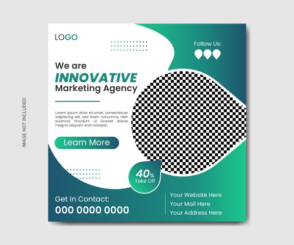 Business social media post template Royalty Free Vector