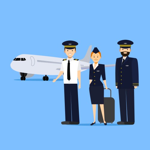 Professional aviation crew members Royalty Free Vector Image