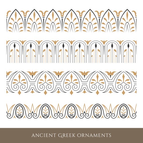 Decorative botanical border design set Royalty Free Vector