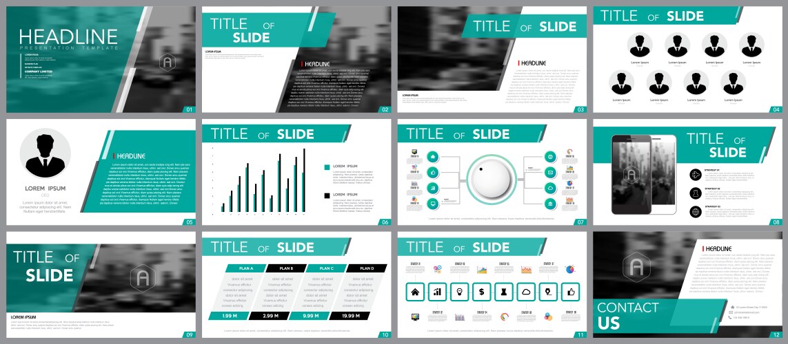 Template of white slides for presentations Vector Image
