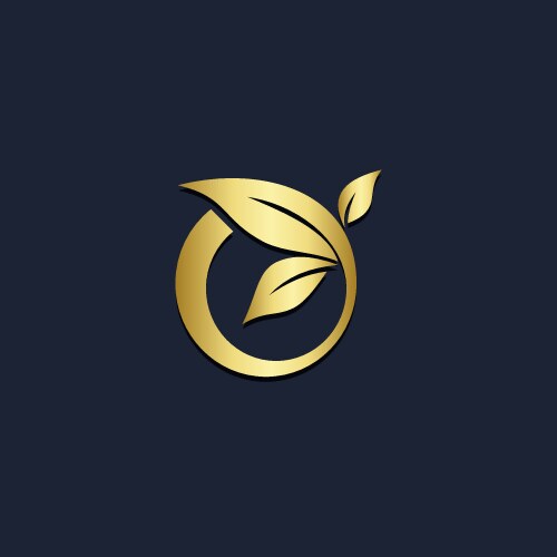 Tree botany life nature gold logo Royalty Free Vector Image