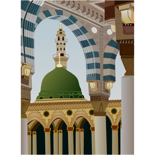 Kaaba mekkah and madina pak Royalty Free Vector Image