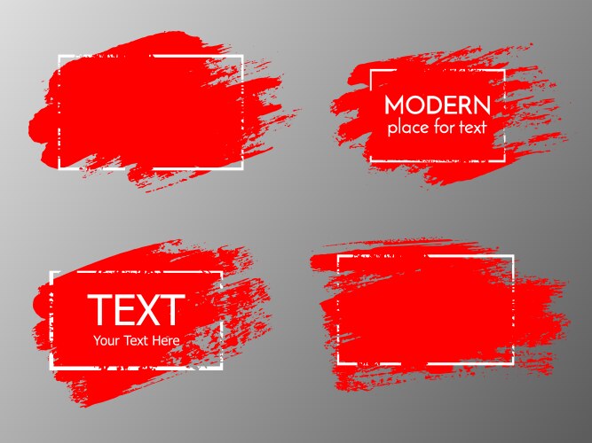 Red paint ink brush stroke line Royalty Free Vector Image