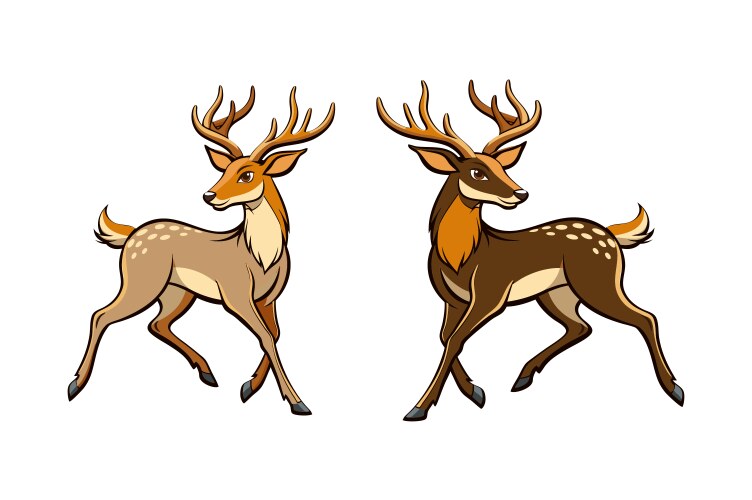 Sika deer axis samba isolated Royalty Free Vector Image