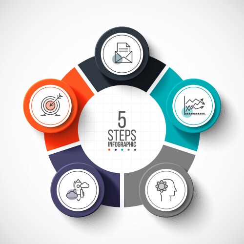 Measuring infographic templates with connected Vector Image