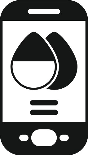 Smartphone showing water drop icon for hydration Vector Image