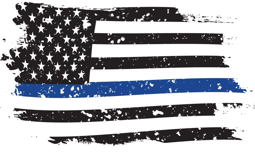 Police support flag background Royalty Free Vector Image