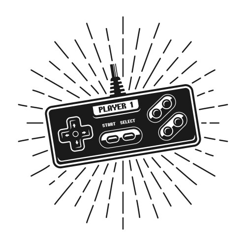 Game controller in hand video gamepad sketch Vector Image