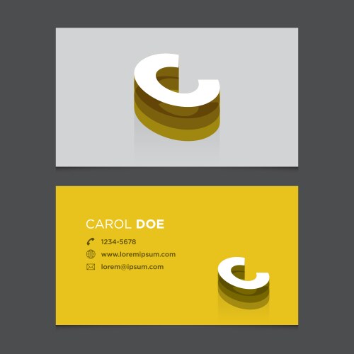 Business card letter Royalty Free Vector Image