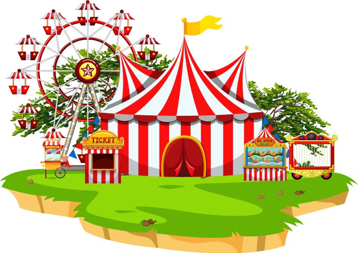 Colorful Fun Fair Scene Royalty Free Vector Image