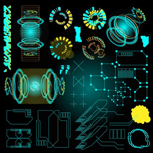 Cyberpunk Futuristic Icon Pattern – Royalty-Free Vector | VectorStock