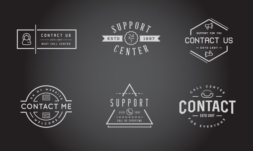 Set of contact us service elements and assistance Vector Image