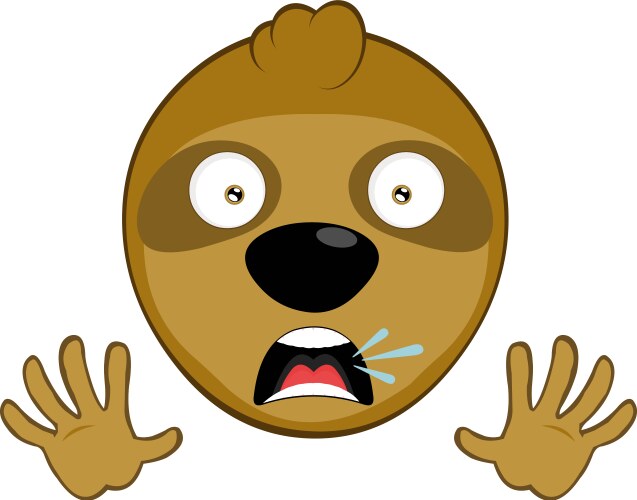 Sloth head character hands praying Royalty Free Vector Image