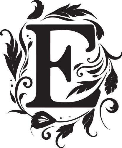 Elegant evolution polished letter e font Vector Image