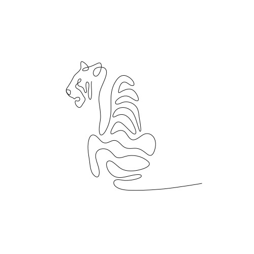 One line rabbit head design silhouette Royalty Free Vector