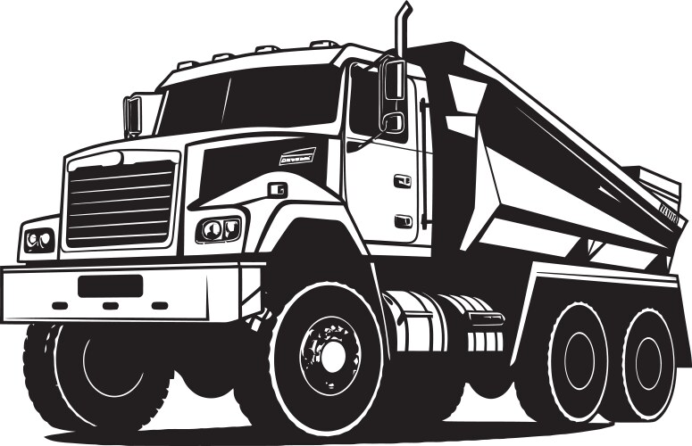 Dump Truck Black White Vector Images (over 6,500)